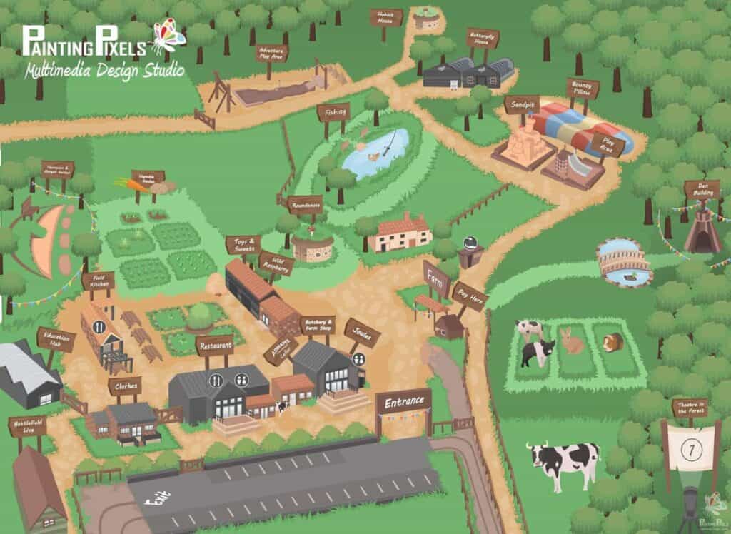 Vector Illustration of Map for Jimmys Farm Portfolio